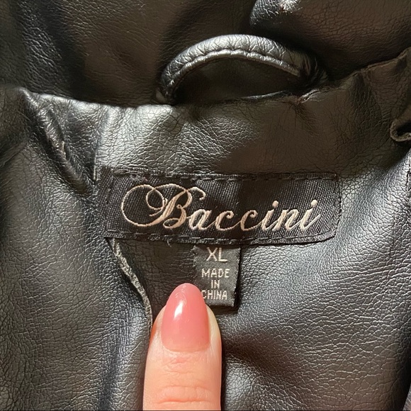 Baccini | Jackets & Coats | Baccini Black Faux Leather Jacket With ...